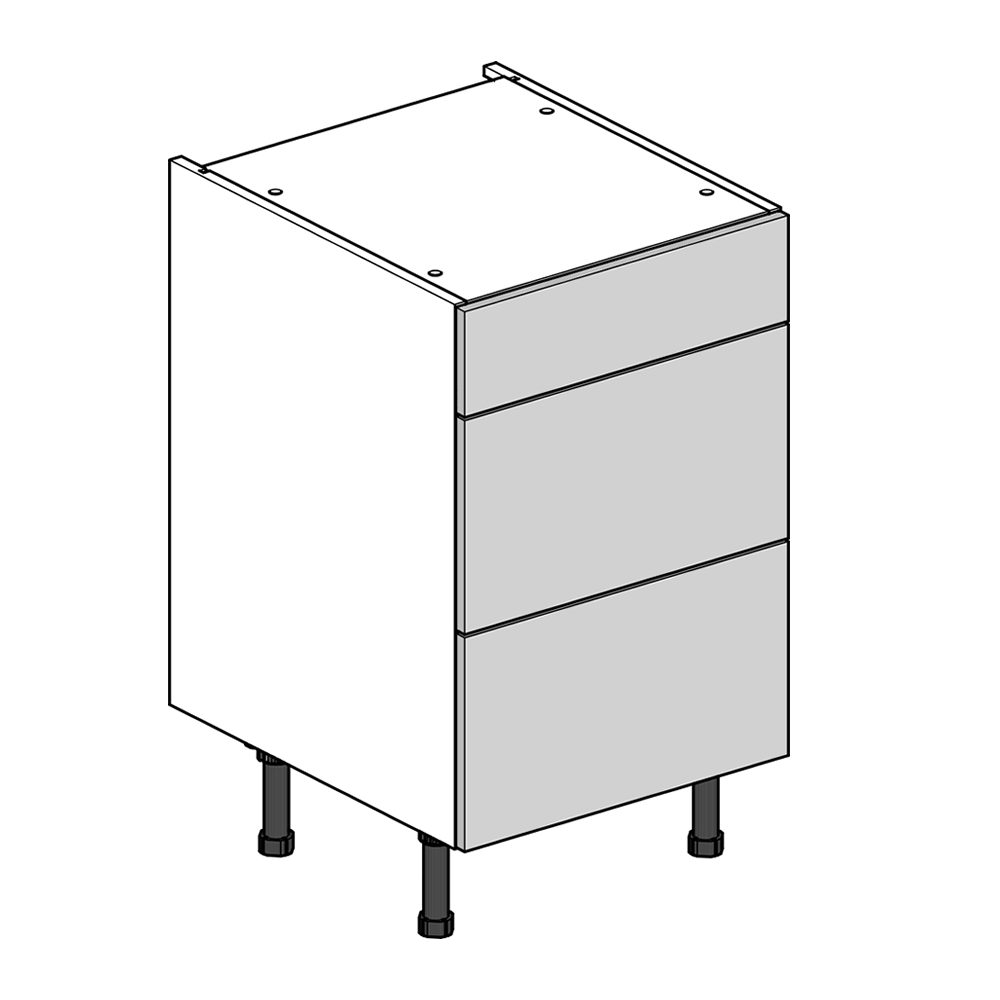 500mm 3-Drawer Base Kitchen Cabinets | Kitchen Kit