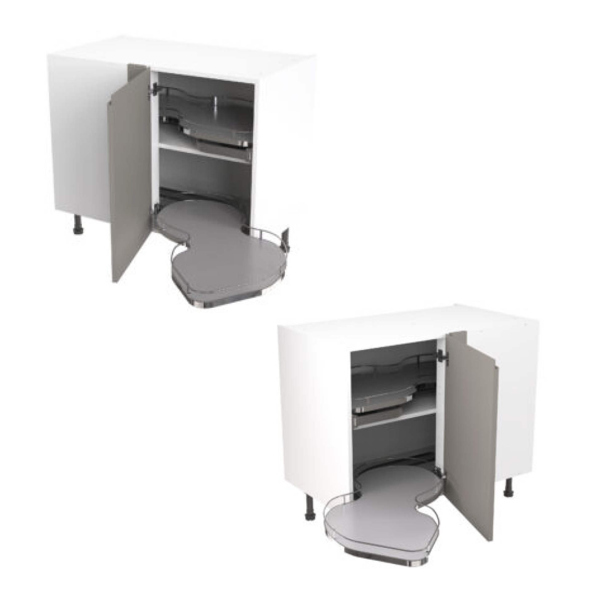 J-Pull Matt Dust Grey 1000 Base Kitchen Cabinet With Dual-Handed Nuvola ...