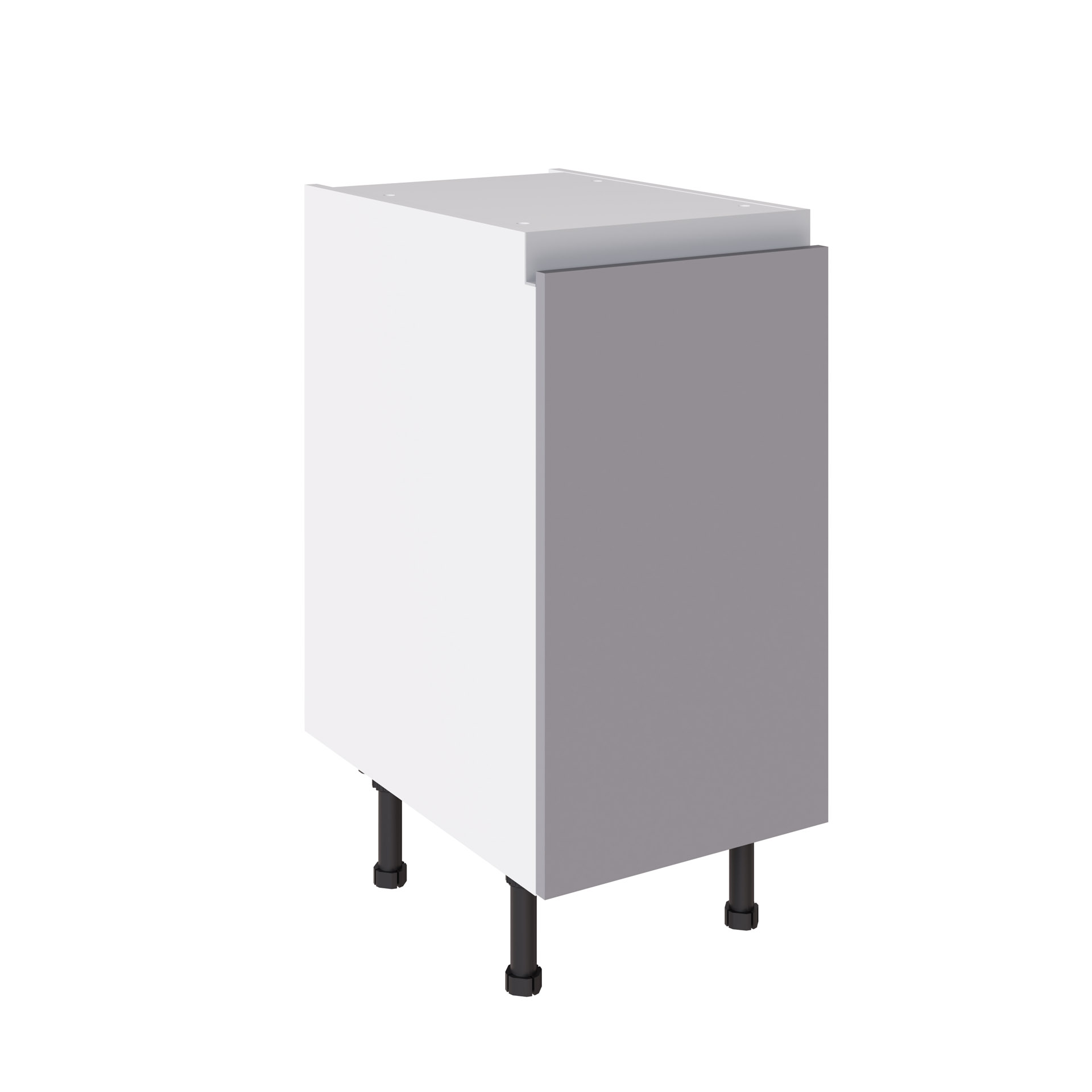 True Handleless Gloss Light Grey 400 Base Kitchen Cabinet Flatpack ...