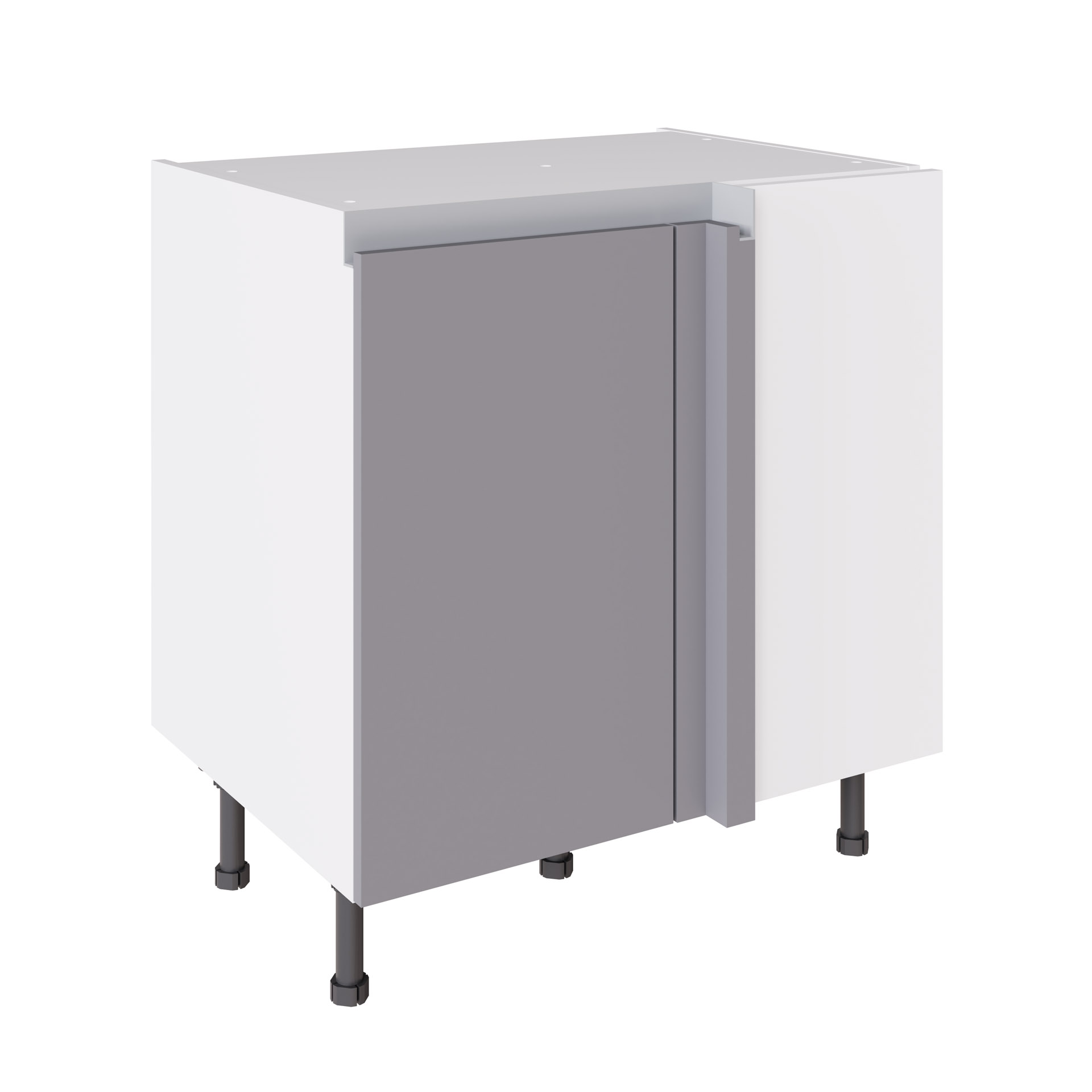 True Handleless Matt Light Grey 800 Blind Corner Base Kitchen Cabinet ...