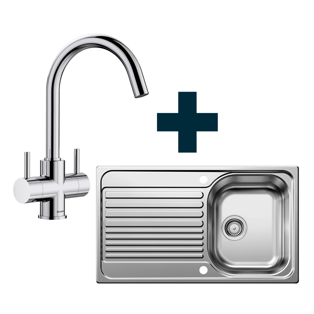 Sink & Tap Combo: TIPO 45S 1.0 Bowl Sink + Silk Twin Lever Tap ...