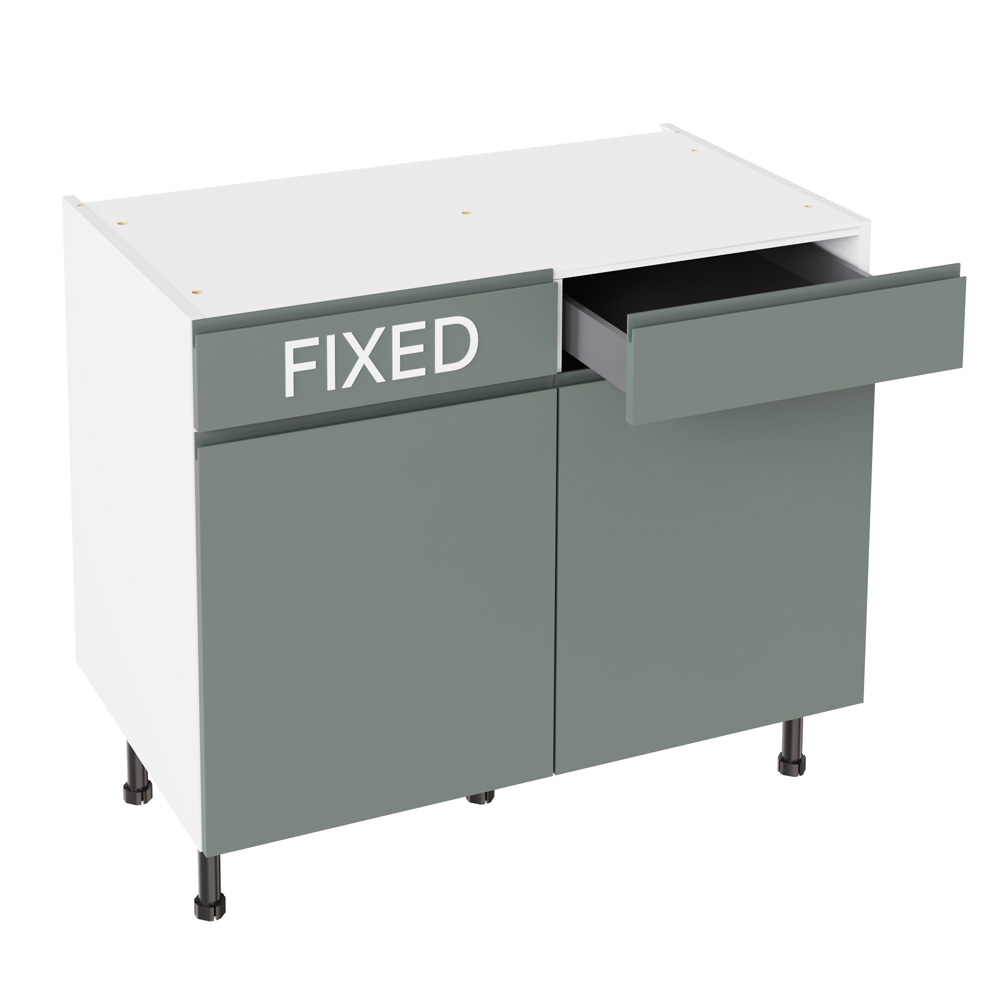 J-Pull Matt Sage Green 1000 RH Drawerline Base Kitchen Cabinet Flatpack ...