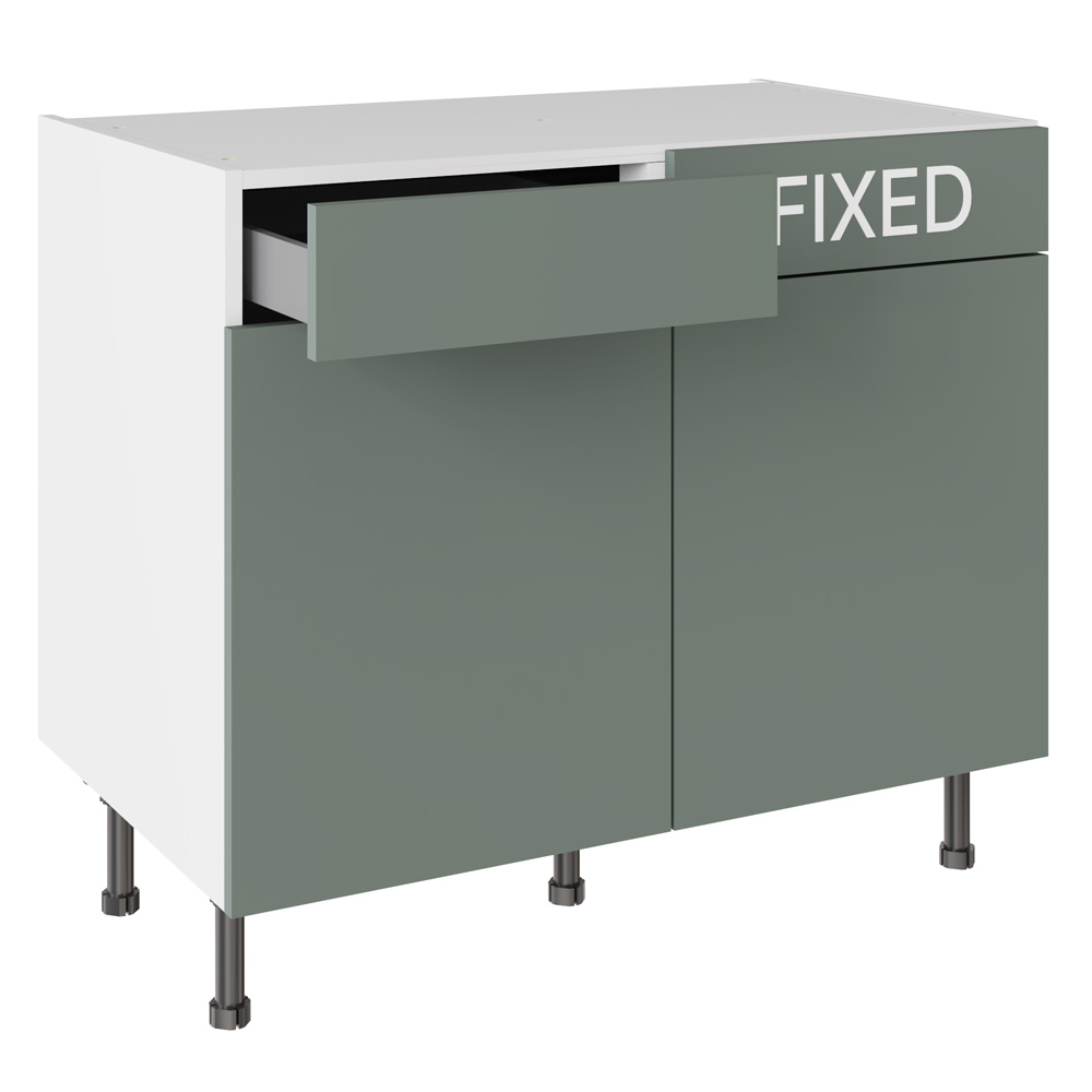 Slab Rigid 1000 LH Drawerline Base Kitchen Cabinet Matt Agave Green ...